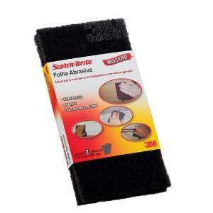 Kit Folha Abrasiva Fina Lixa Scotch Brite Limpeza 3M 2 uni - Manta ...