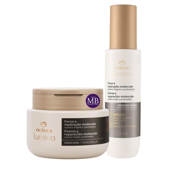Kit Força e Reparação Molecular Lumina Natura Protetor Térmico Máscara ...