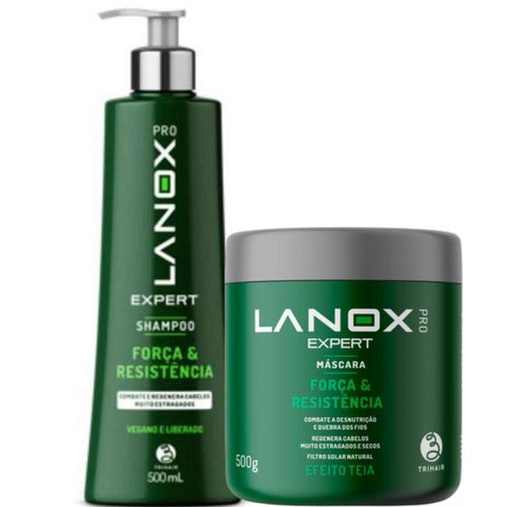 Kit Força & Resistência Shampoo E Máscara Lanox - Kit de Tratamento ...