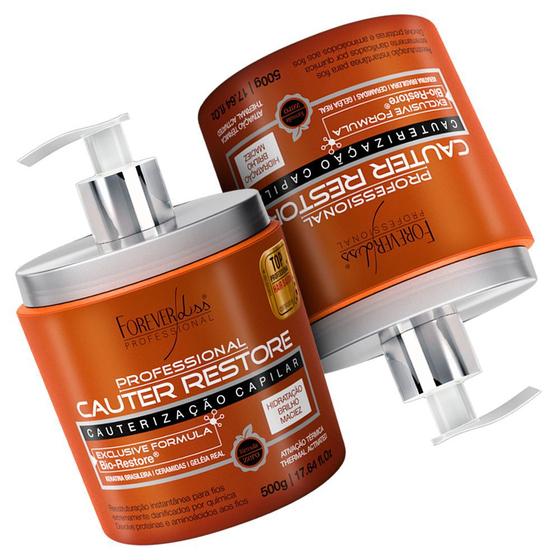 Kit Forever Liss 02 Cauter Restore 500g Cauterização Capilar