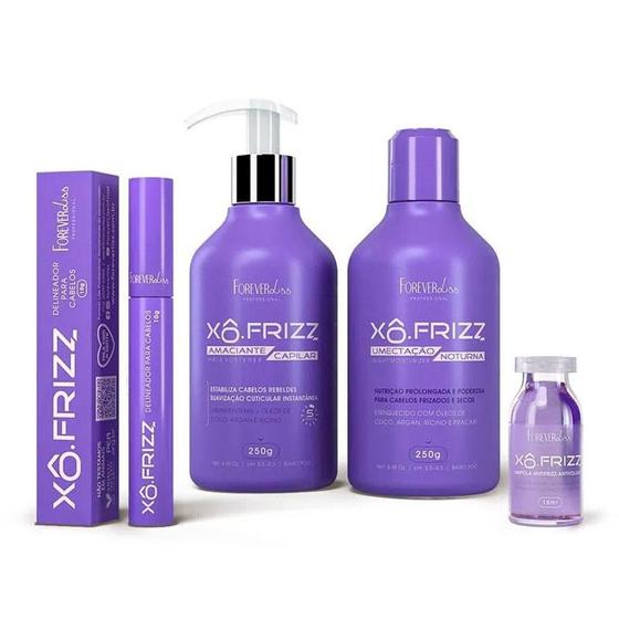 Kit Forever Liss Xô Frizz Completo 4 Itens - Kit de Tratamento para ...