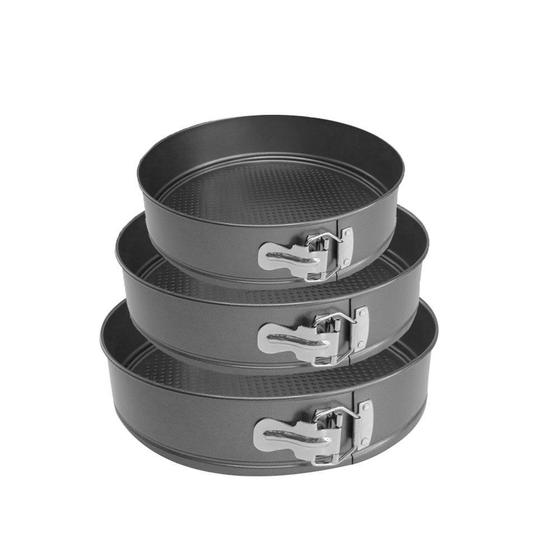 Kit Forma de Bolo Fundo Removível Fecho Lateral Teflon 3 pcs - Catuai ...