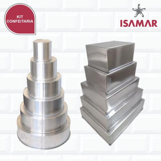 Kit Formas De Bolo Retangular 5 Pç + Forma Redonda 6 Pç 10cm - ISAMAR ...