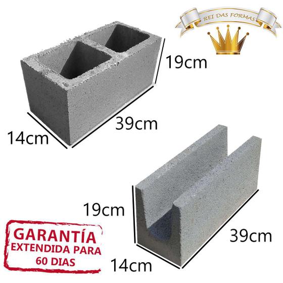 Kit Formas Para Fazer Canaleta E Bloco De Cimento 14X19X39 S - Ss ...
