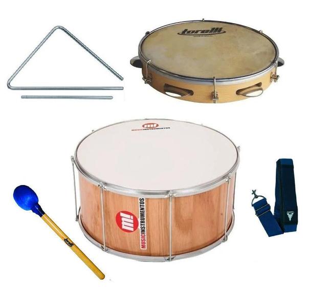Kit forró zabumba pandeiro triângulo correia e baqueta - PHX - Baqueta ...