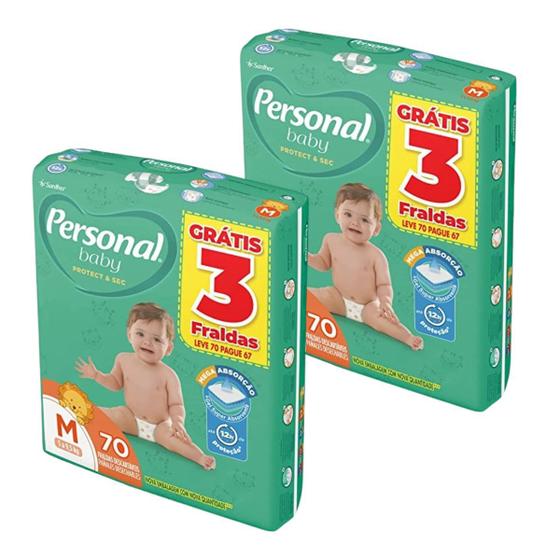 Kit Fralda Descartável Infantil Personal Baby M-140 unidades - Fralda ...
