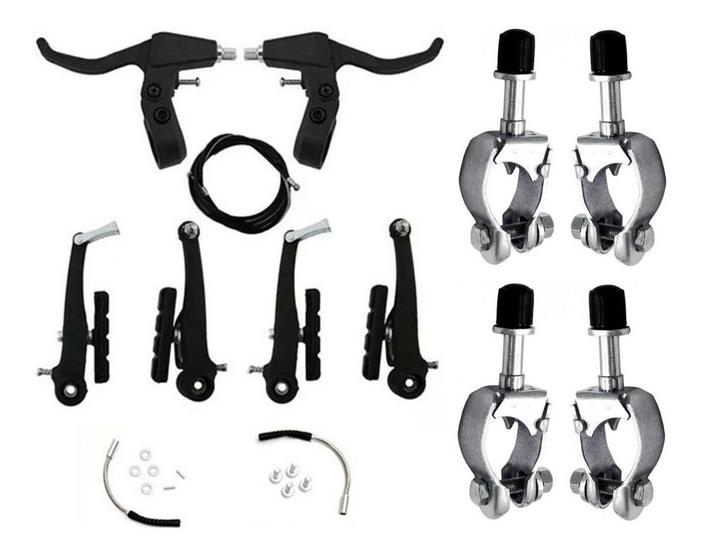 Kit Freios V Brake Nylon Manete Cabos Bike + Adaptador - LMIXBIKES ...
