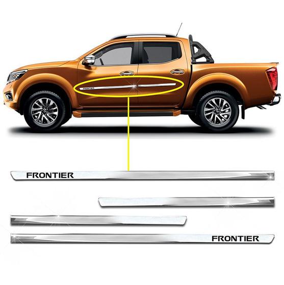Kit Friso Lateral Personalizado Modelo Slim Cor Cromado Frontier 2007 a ...