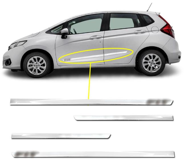 Kit Friso Lateral Personalizado Slim Cromado Fit 2015 a 2021 4 Portas ...