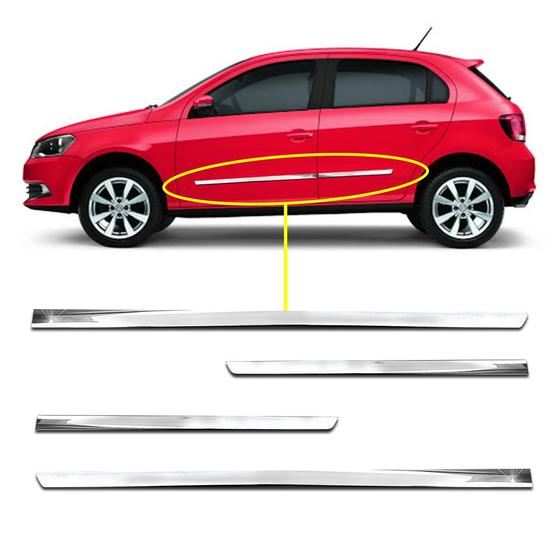 Kit Friso Lateral Universal Slim Cromado Para Hatch Sedan SUVs Pick'ups ...