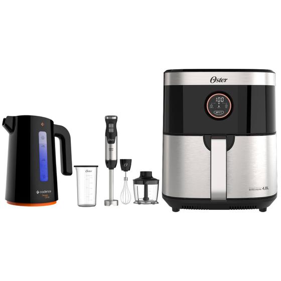 Kit Fritadeira 4,8L 1500W Antiaderente Botão Digital Mixer 3 Em 1 Inox ...