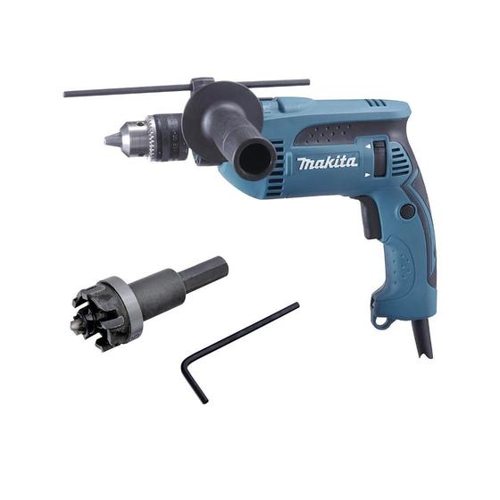 Kit Furadeira de impacto 1/2" 760 Watts 220V Azul HP1640 + Serra Copo Para Metal 25mm - Makita ...