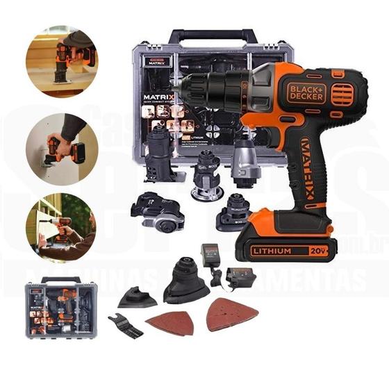 Kit furadeira parafusadeira 6 em 1 matrix 20v mtx20k6a-biv - BLACK DECKER - Outros Ferramentas e ...