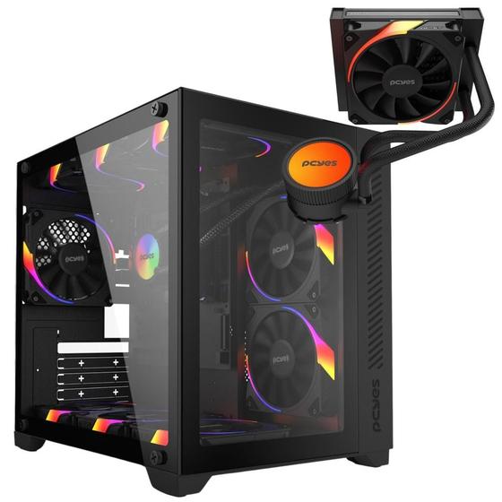Kit Gabinete Mid Tower Gamer Forcefield Com Vidro Temperado Lateral e ...