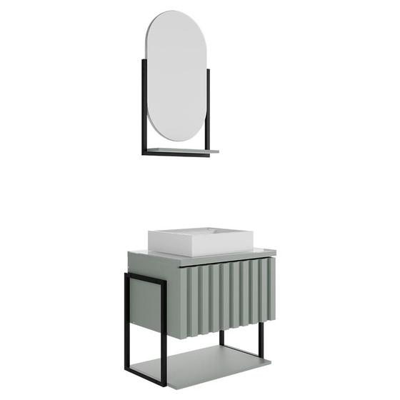 Kit Gabinete para Banheiro Havai com Cuba e Espelheira Ori - Loja ...