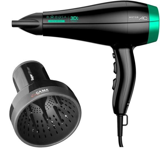 Kit gama - secador babosa 3d therapy ultra ion 2200w + difusor de ar ...