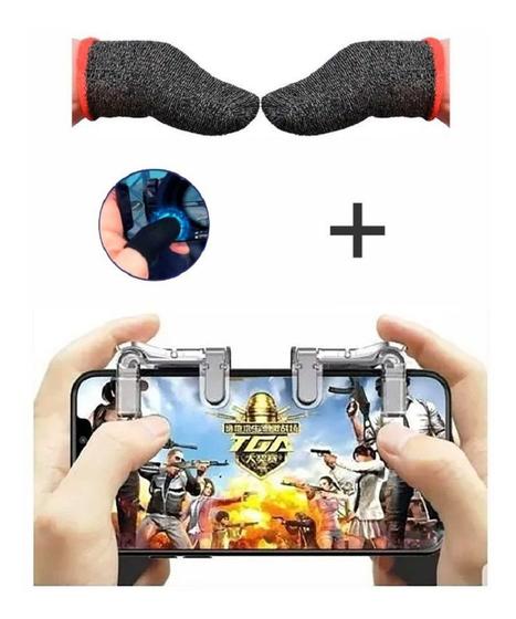 Kit Gamer 1 Par Luva De Dedo Gamer + 1 Par Gatilhos Celular - Gamepad ...