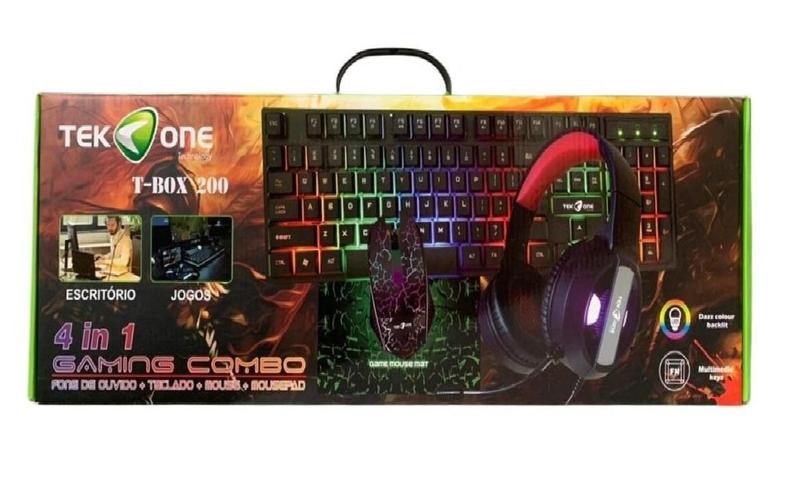 Kit Gamer 4 Em 1 Gaming Com Teclado Fone Mouse E Pad Speed - Tek One ...