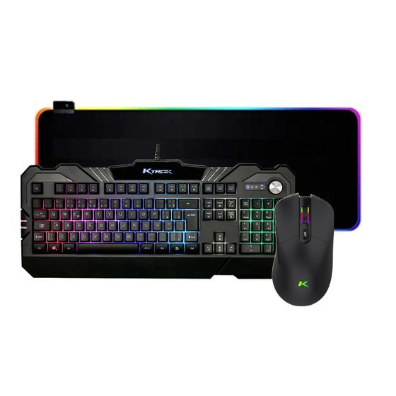 Kit Gamer Mouse sem fio Teclado Semi Mecanico e Mousepad RGB - Ktrok ...