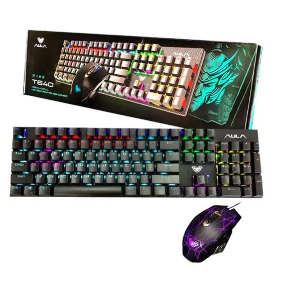 Kit Gamer Teclado E Mouse Mecânico Keyboard Mouse Combo Wind T640 Aula ...