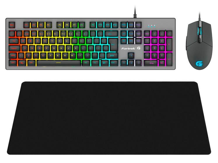 Kit Gamer Teclado e Mouse USB 2.0 Ranger Fortrek + Mouse Pad Preto ...