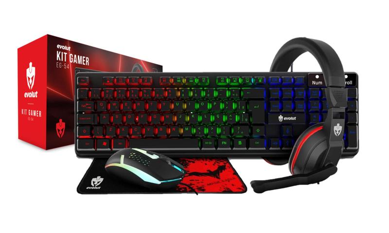 Kit Gamer Teclado Mouse Headset e MousePad Com LED RGB Combo Setup ...