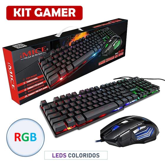 Kit Gamer Teclado + Mouse Semi Mecânico Rgb Led iMice AN300 Combo ...