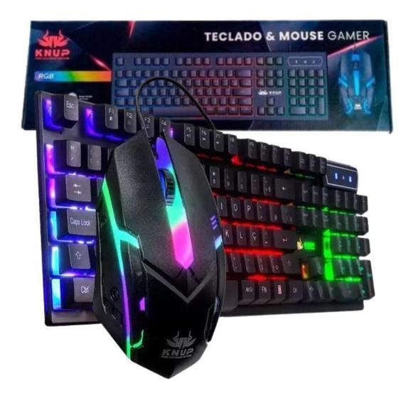 Kit Gamer Teclado Semi Mecânico Luminoso Abnt2 Mouse Pc Usb - knup ...