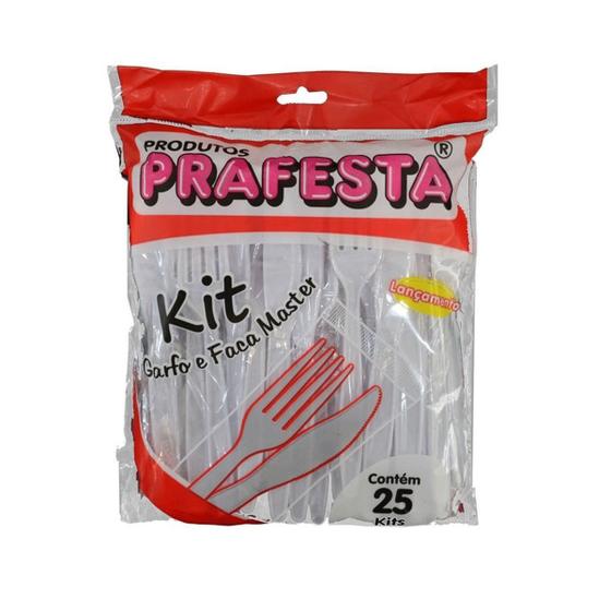 Kit Garfo e Faca Master c/25 unidades PraFesta para Festas Eventos ...