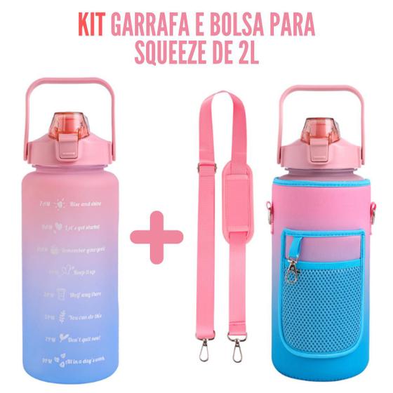 Kit Garrafa Squeeze Colorida Degradê Para Água 2 Litros Com Tampa ...