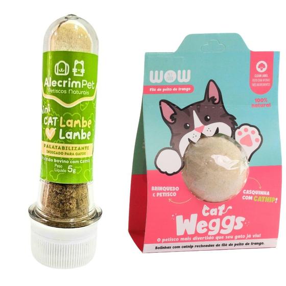 kit Gato Feliz: Mini Lambe Lambe CAT Mais Petisco Weggs - KAO E GATTO ...