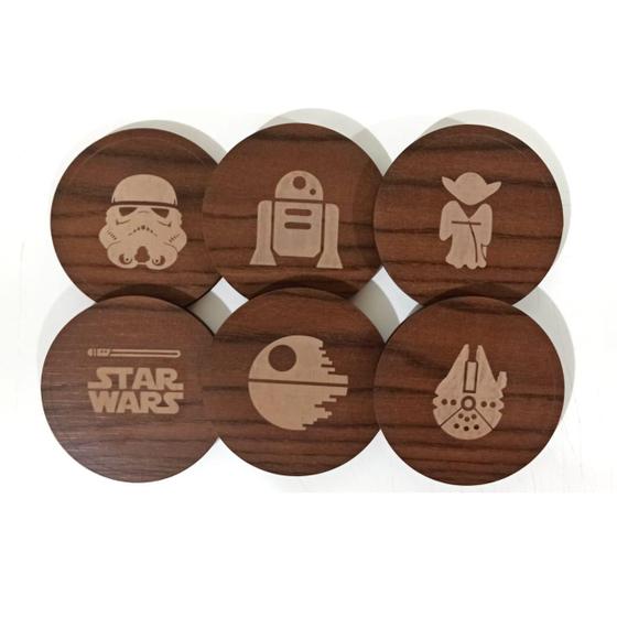 Kit Geek Gourmet - Star Wars - Bolachas Porta Copos Nerd - Moai Fab ...