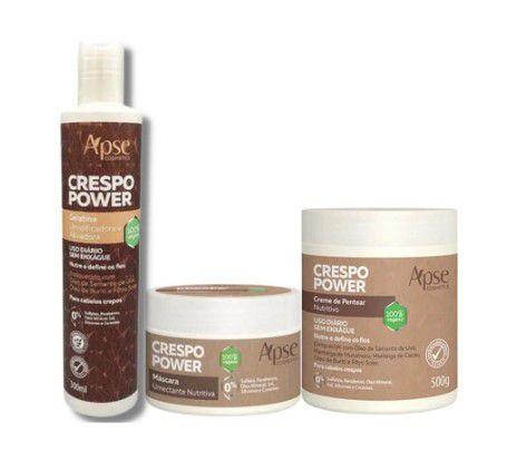 Kit Gelatina, Máscara e Creme De Pentear Crespo Power Apse Vegano ...