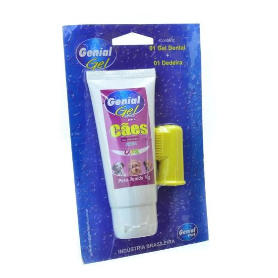 Kit Genial Pet Gel Dental sabor Uva 70g e 1 Dedeira - Pasta de Dente ...