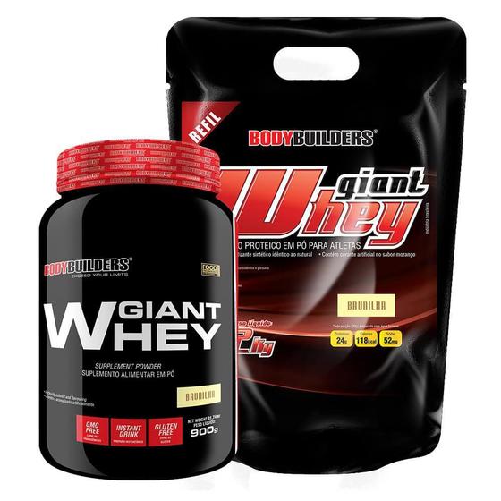 Kit Giant Whey 2Kg (Refil)+ Giant Whey 900G - Bodybuilders - Massa ...