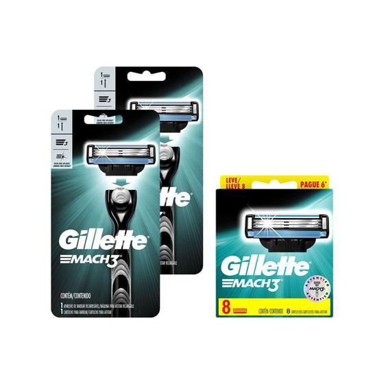 Kit Gillette Mach 3 Regular Aparelho + Carga com 16 Unidades - Produtos ...