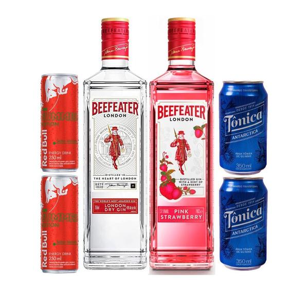 Kit Gin Beefeater London Dry / Pink + Agua Tônica + Red Bull - Gin ...
