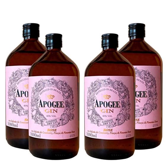 Kit gin London Dry Apogee Rose 40%vol Piracaia 4 un. - Gin - Magazine Luiza