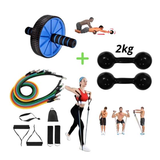 Kit Ginástica Academia Em Casa - Kit C/3 Produtos Completos - Zaya ...