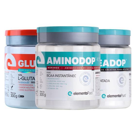 Kit Glutadop L-Glutamina 300g + Creadop Creatina 300g Elemento Puro ...