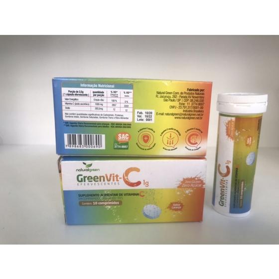 Kit GreenVit-C Vitamina C com 30 comprimidos Efervescente - Natural ...