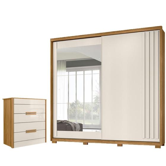 Kit Guarda Roupa Casal e Cômoda Dhara - Moval - Quarto Completo ...