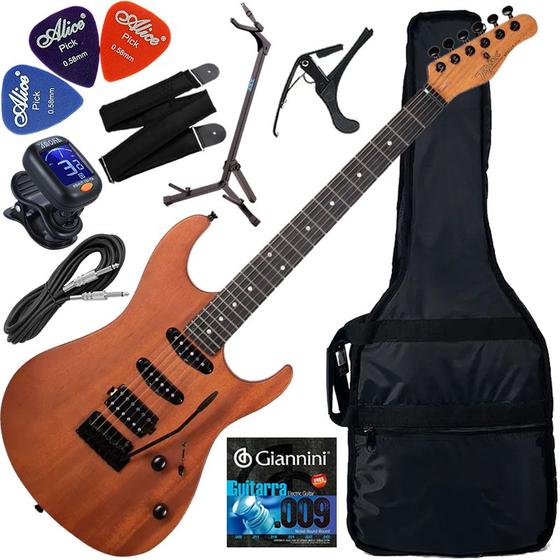 Kit Guitarra Elétrica Strato Tagima Stella NTS DF Mahogany Gx02 ...