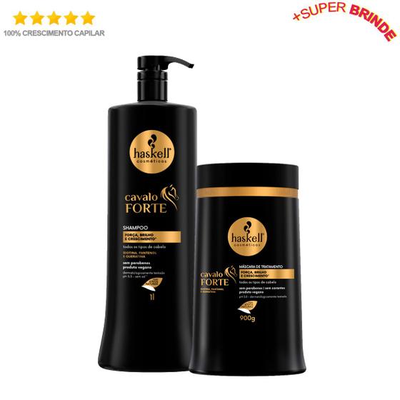 Kit Haskell Cavalo Forte Shampoo 1 Litro E Máscara 900g - Kit de ...