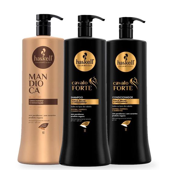 Kit Haskell Cavalo Forte + Shampoo Mandioca Original 1 Litro - Kit Shampoo e Condicionador ...