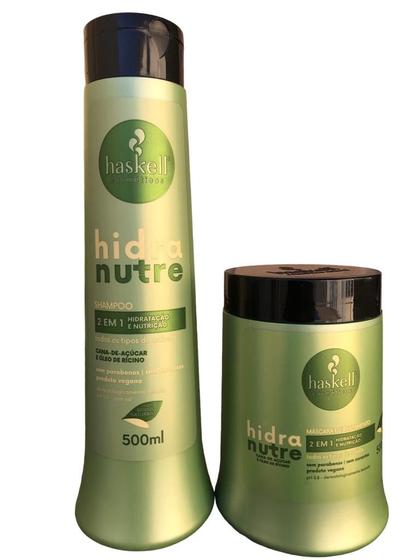 Kit Haskell Hidra Nutri Shampoo 500ML + 1 Mascara 500ML - Kit de Tratamento para Cabelos ...