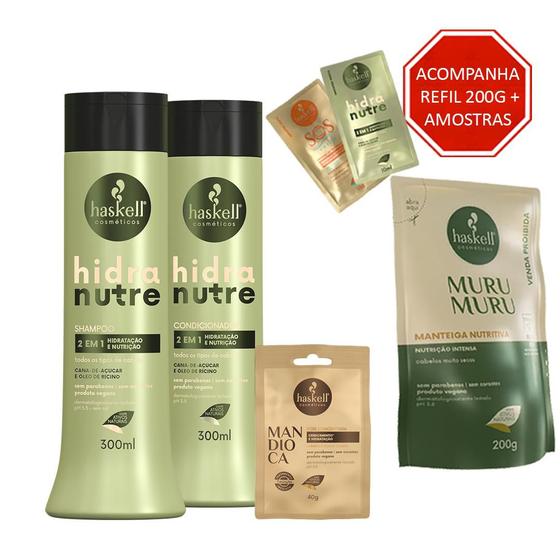 Kit Haskell Hidranutre Shampoo e Cond 300ml + Dose Mandioca - Kit de Tratamento para Cabelos ...