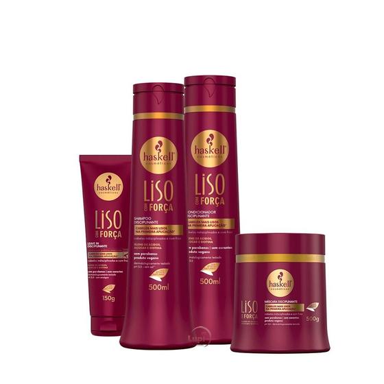Kit Haskell Liso Com Força 500ml Completo 4 Produtos Original - Kit de ...