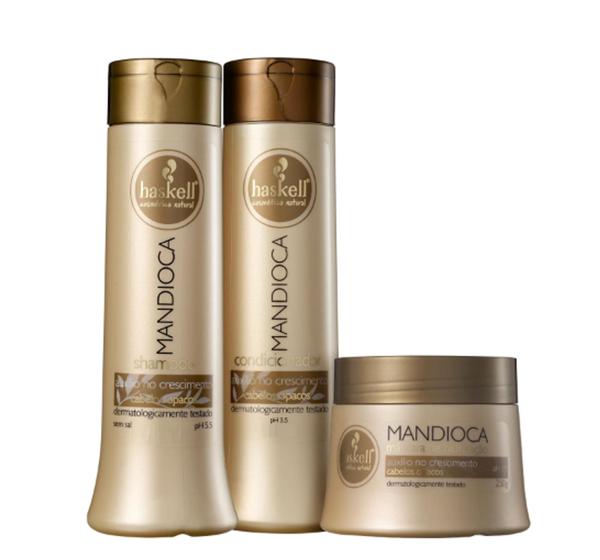 Kit Haskell Mandioca Sh 500ml + Cond 500ml + Másc 300ml - Kit de Tratamento para Cabelos ...