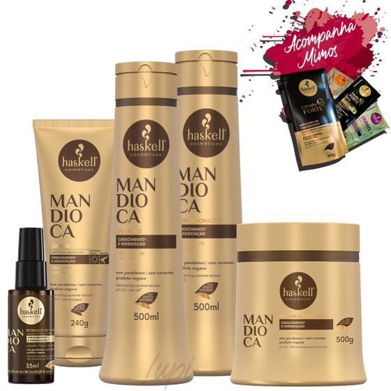 Kit Haskell Mandioca Sh+cond Masc 500ml Leave In Rep Pontas - Kit de Tratamento para Cabelos ...